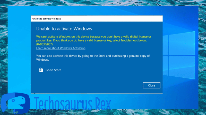 We can't activate windows on this device. Try again later.